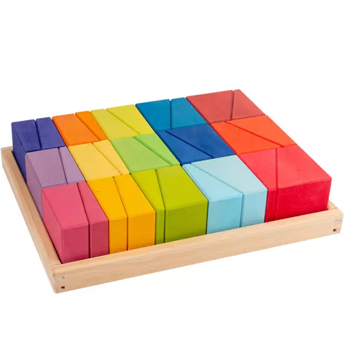 Rainbow Building Blocks Trapezoid | Toymagine