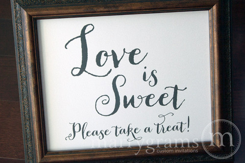 “Love is Sweet” Buffet Sign 8x10 | dessert-buffets