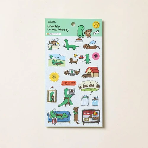 Joguman Studio｜小腕龍愛木頭 貼紙 Brachio Loves Woody Sticker Sticker | Mille ...
