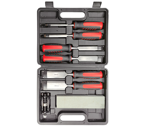 8pc Wood Chisel Tool Kit Set. 6 Chisels with Accessories in a Case