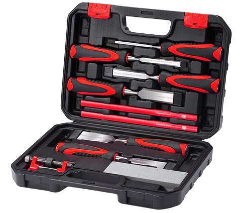 10pc Wood Chisel Tool Kit Set. 6 Chisels with Accessories in a Case