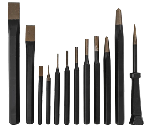 12pc Punch, Cold Chisel and Awl Set