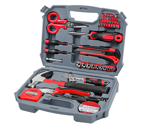 49pc Home DIY Hand Tool Kit Set including Adjustable Wrench, Socket and ...