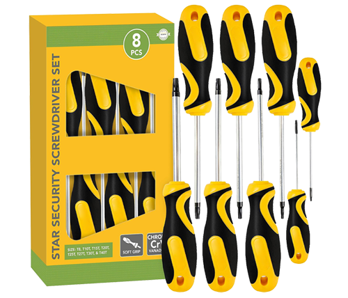 8pc Security Tamperproof Torx Screwdriver Set