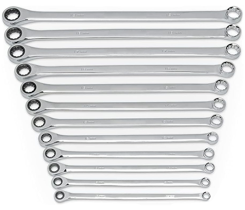 12pc 8 - 19mm 12 Point Ratcheting Ring Wrench Set