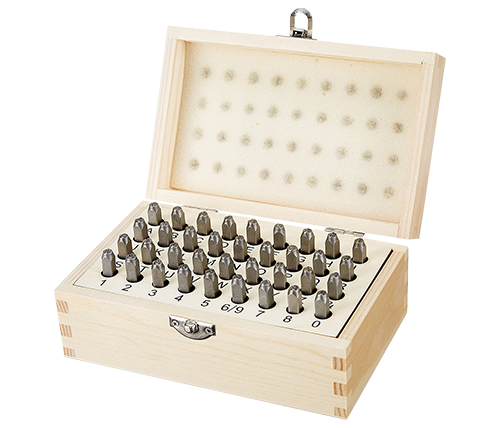 36pc 5/32" (4mm) Alphabet Letters and Numbers Metal Stamp Kit in a ...