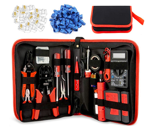 14pc Electronics Repair and Network Cable Tester Tool Kit Set including ...