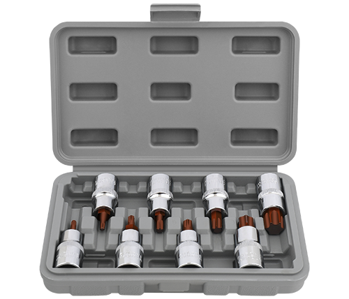 8pc 1/2” Drive 55mm Metric S2 Steel Torx Bit Socket Set