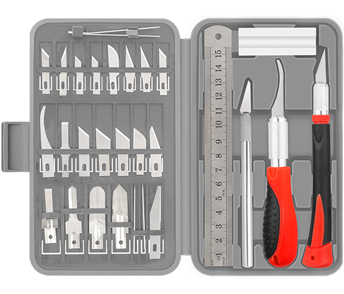 28pc Modelling, Craftwork & Hobbyists Carving Knife Scalpel Blade Set ...