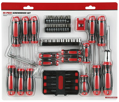 55pc Complete Full-Size and Precision Screwdrivers Set with Sockets and ...