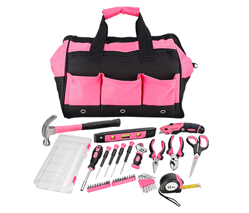 43pc Pink Home DIY Hand Tool Kit Set including Slip-Joint Pliers and an ...