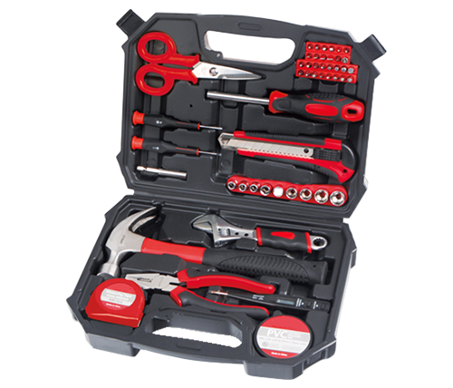 49pc Home DIY Hand Tool Kit Set including Adjustable Wrench and Sockets