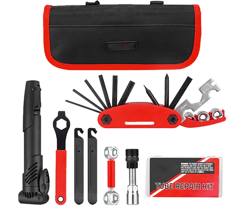 7pc Bike Pump & 15-in-1 Multi-tool Repair Tool Kit Set. Includes ...