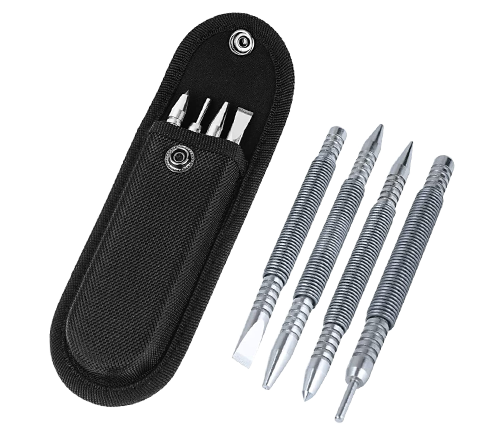 4pc Dual-Heads Spring Loaded Nail Setter, Center Punch, Pin Punch and ...