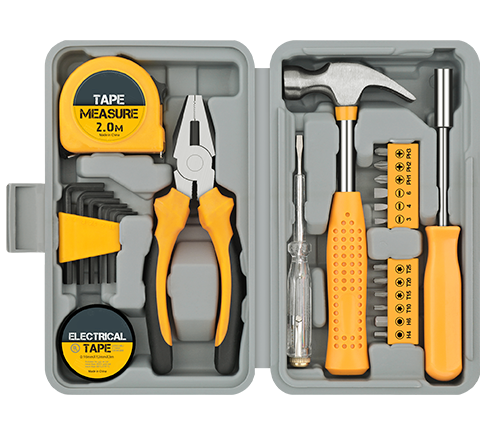 24pc Compact Home DIY Hand Tool Kit Set including Driver Bits and Handle