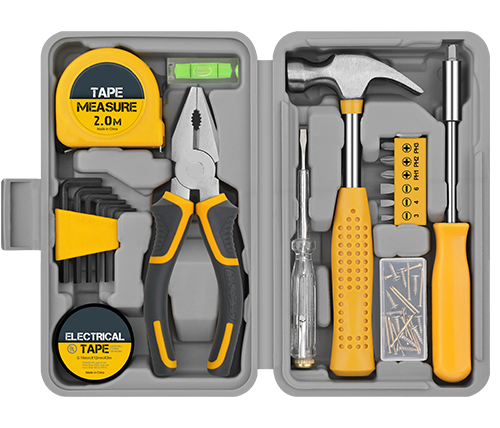 22pc Compact Home DIY Hand Tool Kit Set including Hex Keys, Bits and ...