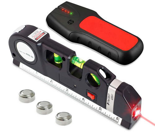 2pc Line Laser Spirit Level & Electronic Stud Finder Kit