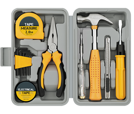 14pc Compact Home DIY Hand Tool Kit Set including 2-in-1 Screwdriver ...