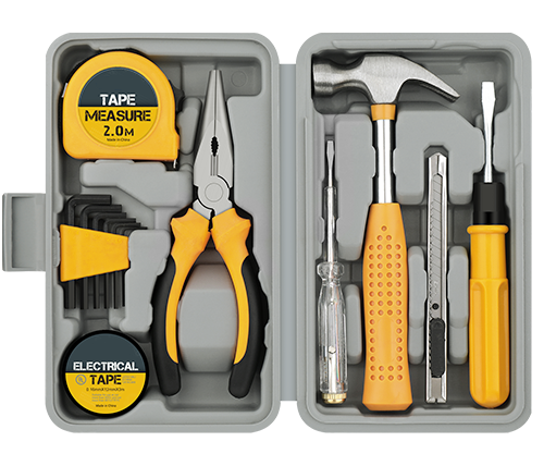14pc Compact Home DIY Hand Tool Kit Set including 2-in-1 Screwdriver ...