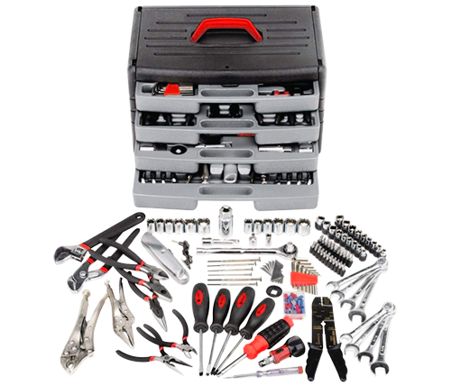 105pc Auto Garage DIY Hand Tool Kit Set in a 4-Drawer Chest Box with ...