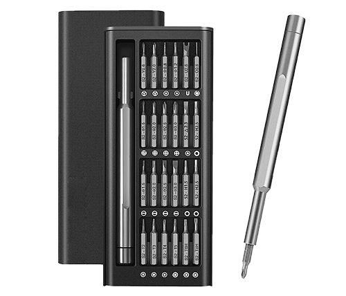 24pc Premium S2 Steel Precision Screwdriver Bit & Aluminum Handle Set