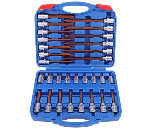 30pc 1/2in Drive S2 Steel Extra-Long 200mm Hex Bit Socket Set