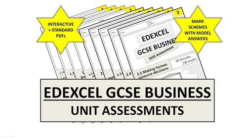 Edexcel GCSE Business Theme 1 & 2 Interactive unit assessments bundle ...