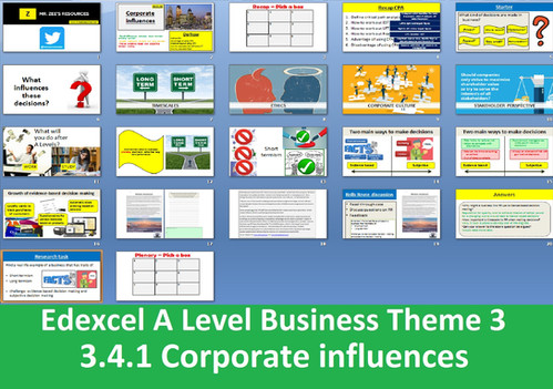 Edexcel A Level Business Theme 3 - 3.4.1 Corporate influences | Mr. Zee ...
