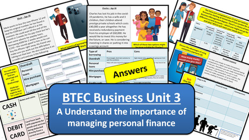 BTEC Business Unit 3 Personal and business finance - Learning aim A ...