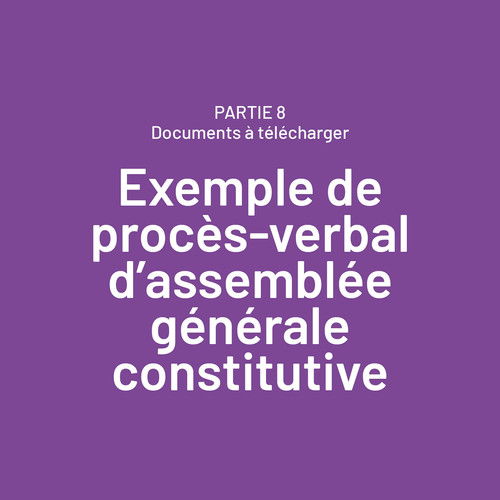 Livret : Exemple de procès-verbal d’assemblée générale constitutive