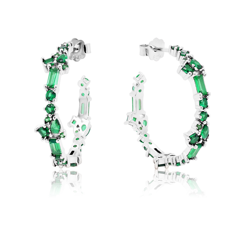 Earrings - Emerald Opulence Hoops | Forever Beads