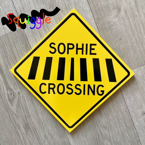 Personalised Road Crossing sign | squiggle-art