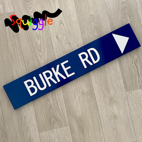Personalised Blue Street Sign | Custom Road Sign - Squiggle Art