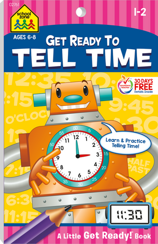 Get Ready To Tell Time Grades 1-2 Workbook Cuaderno didáctico School zone | Yoisa