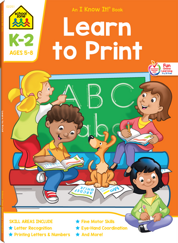 Learn to Print Grades K-2 Workbook Cuaderno didáctico School zone | Yoisa