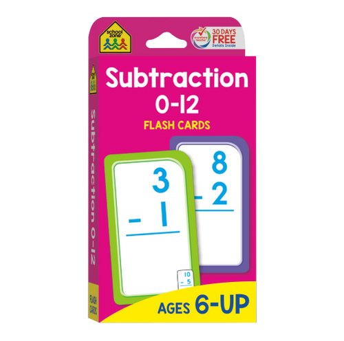Subtraction 0-12 Flash Cards Tarjetas didáctica School zone | Yoisa
