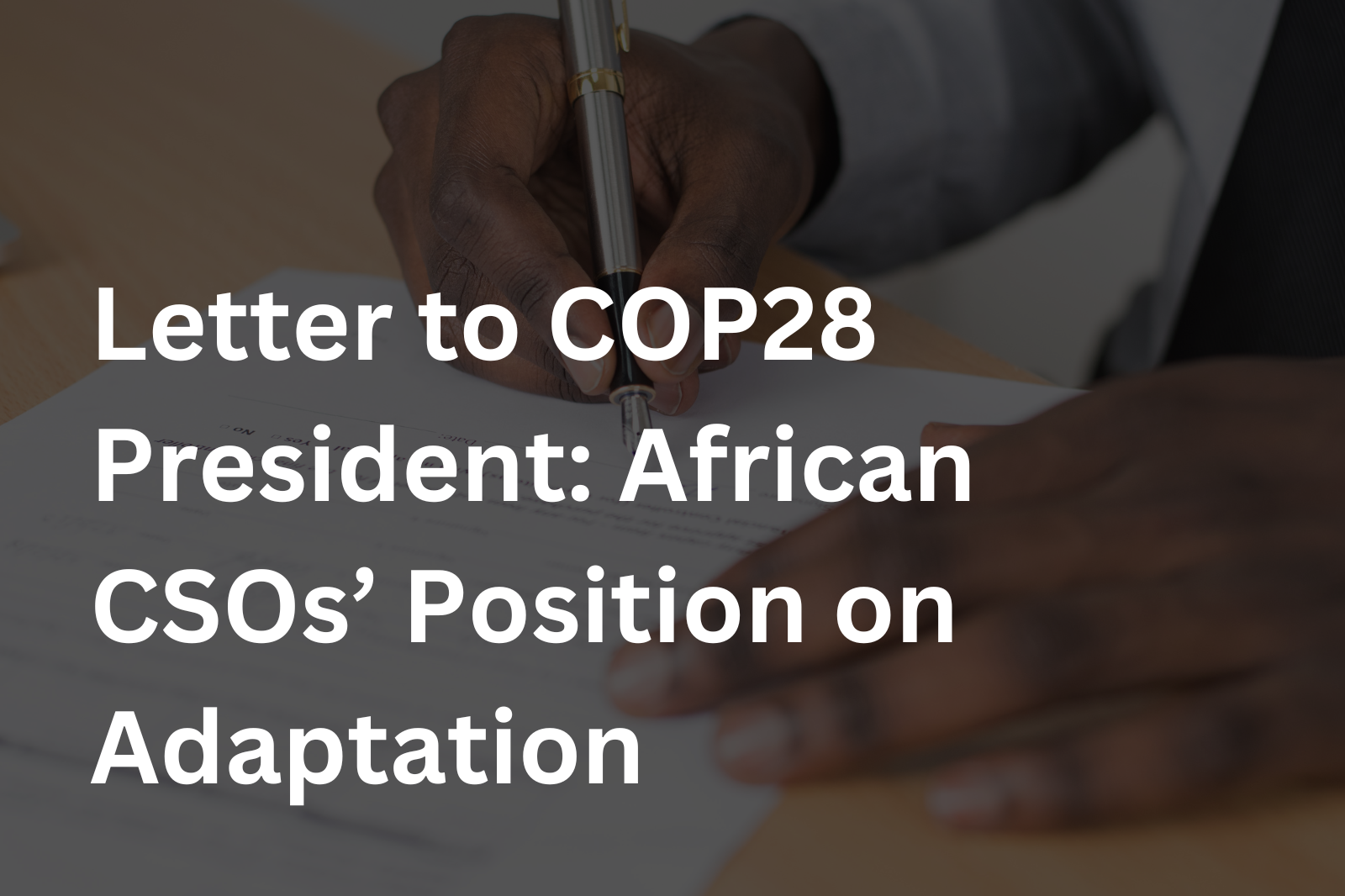 African CSOs' Letter on Adaptation Finance to Sultan Al Jaber Before COP28