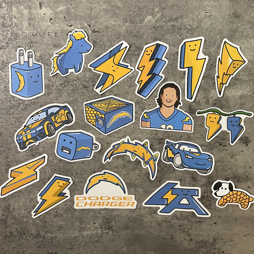 Los Angeles Bolts 2022 Football Stickers | Corndoggy Sports Sho