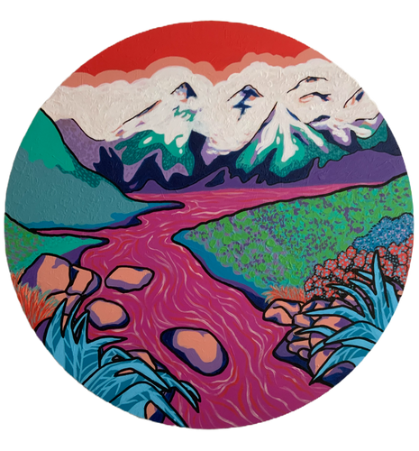 Pink River Dreams by Lydia Hawkins | Art Shows Aotearoa