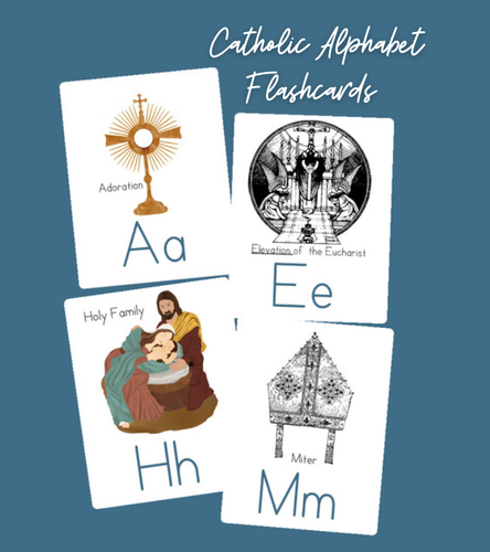 Catholic Alphabet Flashcards | Digital Download | No Heart Untouched