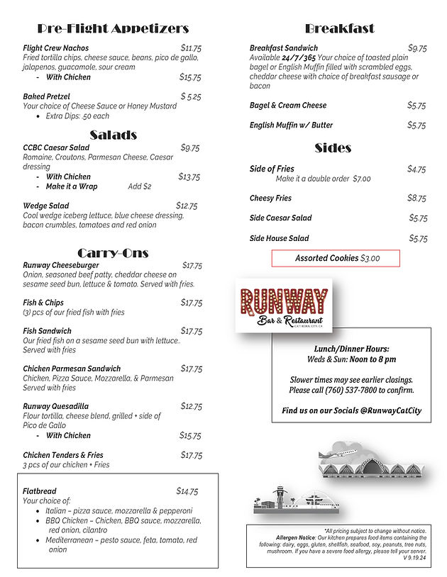 Menu | Runway