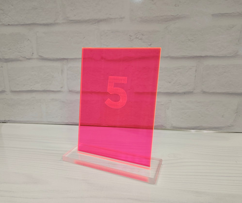 Fluorescent Acrylic Table Numbers | The Makher Shop