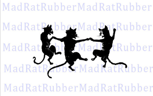 V703 Three Cats Dancing | madratrubber