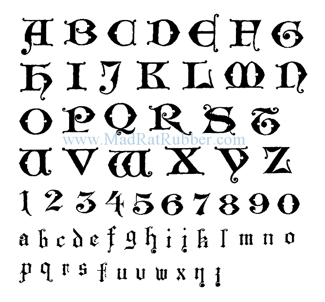 V148 Gothic Alphabet | madratrubber