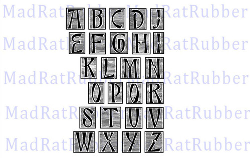 V124 Black Striped Alphabet | madratrubber