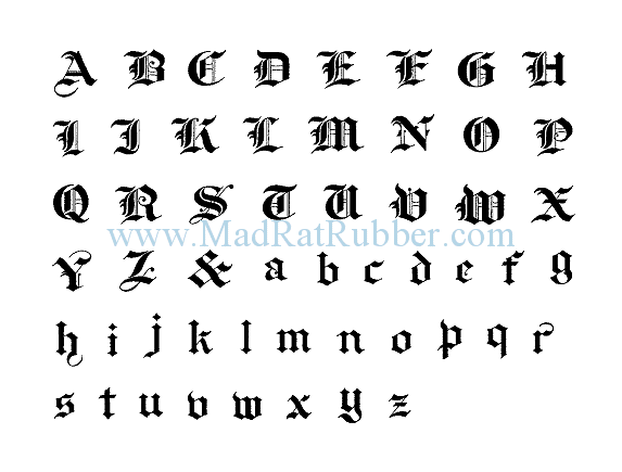 V22 Old English Alphabet | madratrubber