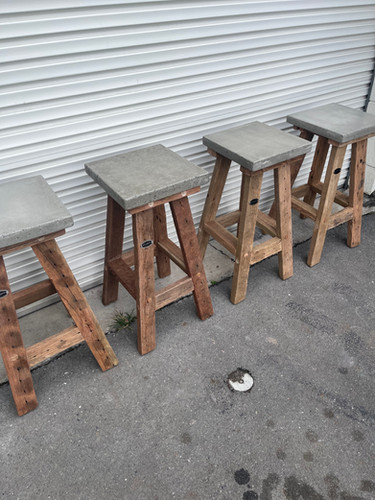 Concrete bar stools with Ironbark legs | My Site