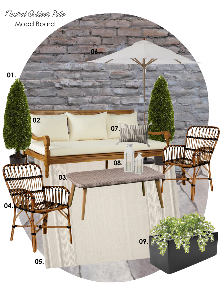 Neutral Outdoor Patio Mood Board