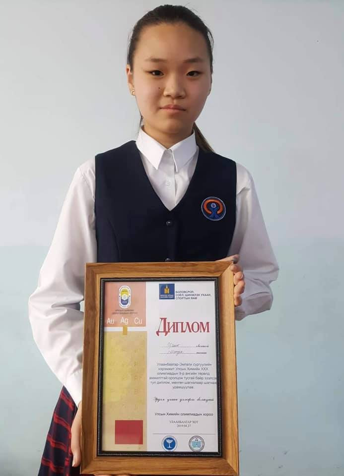 Mandakh.Ts won 4th place from Mongolian National Olympiad of Chemistry.