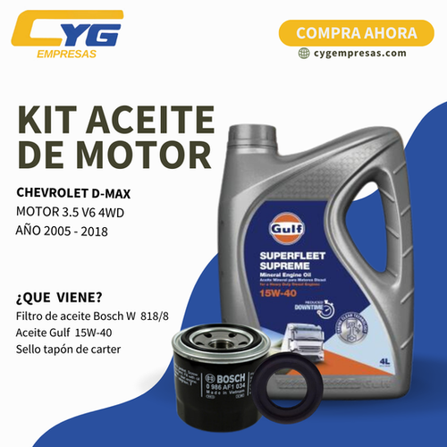 Kit aceite de motor Chevrolet D-Max | CyG empresas